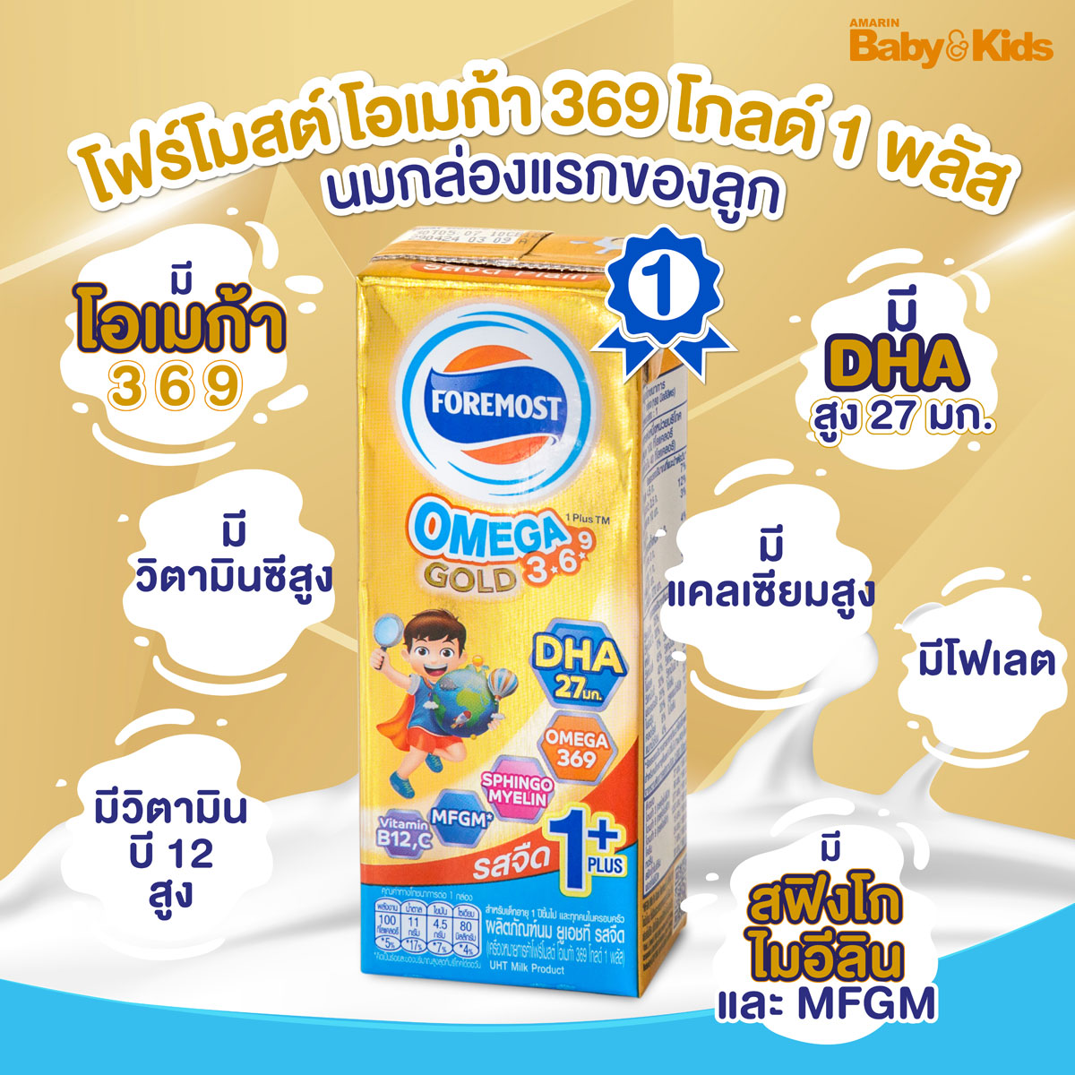 รีวิวจัดเต็ม นม UHT กล่องแรกของลูกวัย 1 ขวบ ที่มีสารอาหารช่วยพัฒนาสมองสูง